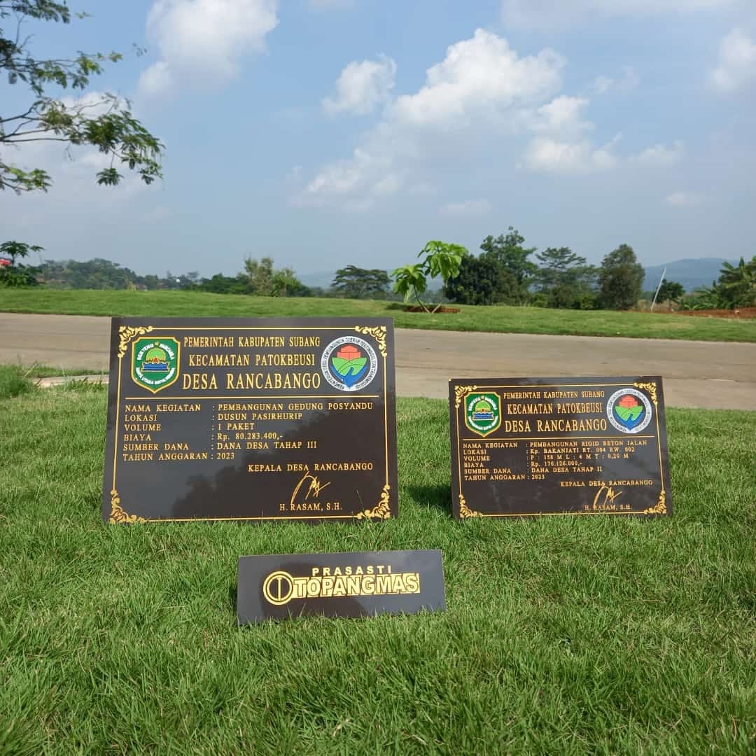 Prasasti Peresmian, Plakat dan Batu Nisan. - Anugrah sukses mandiri.cv