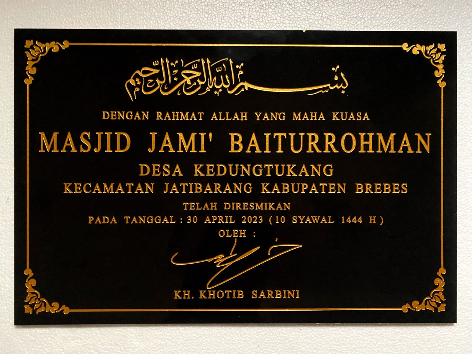 Prasasti Peresmian, Plakat dan Batu Nisan. - Anugrah sukses mandiri.cv